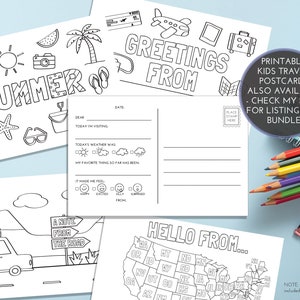 Kids Travel Journal Instant PDF Download Travel Diary Vacation Memory ...