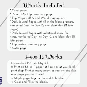 Kids Travel Journal | Instant PDF Download | Travel Diary | Vacation ...