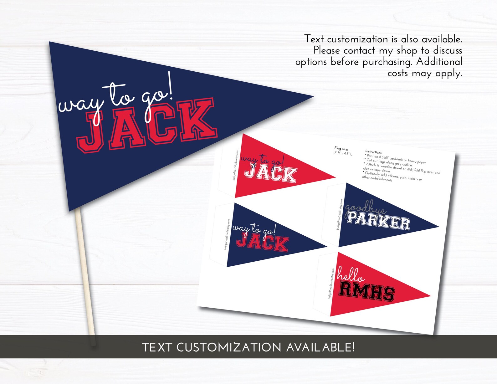Custom Graduation Class of 2026 Pennant Flags and Mini Flags ...