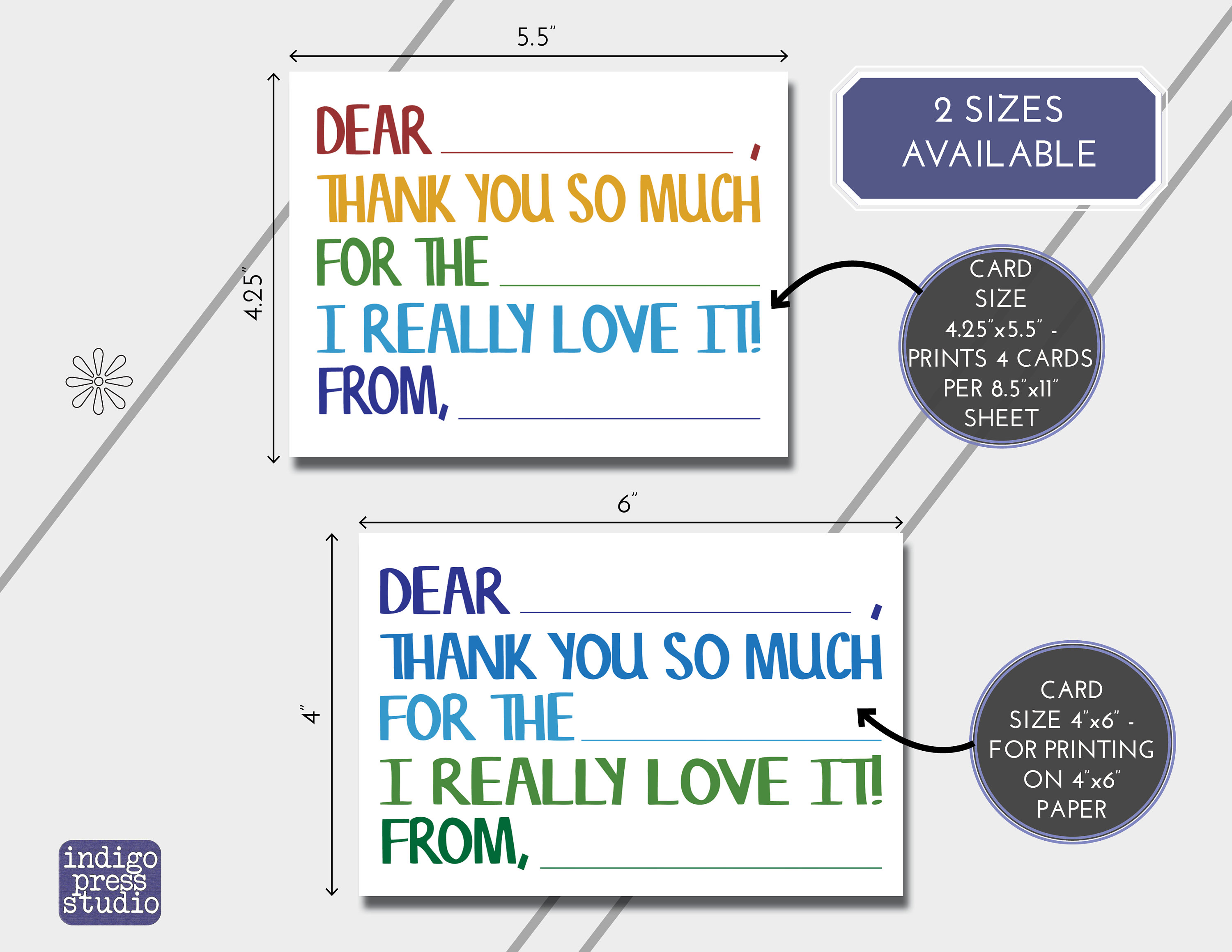 Printable Thank You Cards for Kids | Fill-in-the-blank | Birthday Thank ...