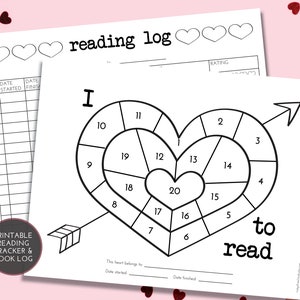 Heart Reading Tracker and Reading Log for Kids | Reading Challenge ...