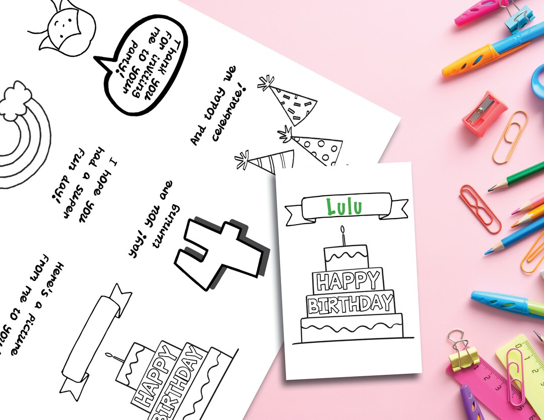 Zine Kids Birthday Card Printable DIY Kids Birthday Card - Etsy