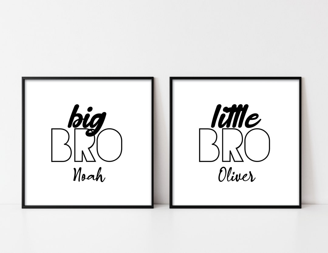 Personalized Big Bro Little Bro Sign | Custom Name Wall Sign | Brothers ...