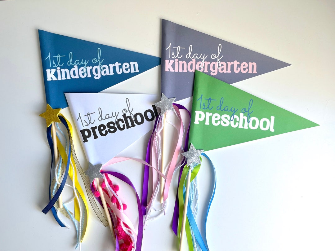 1st and Last Day of School Pennant Flags | Assembled Grade Level Flag ...