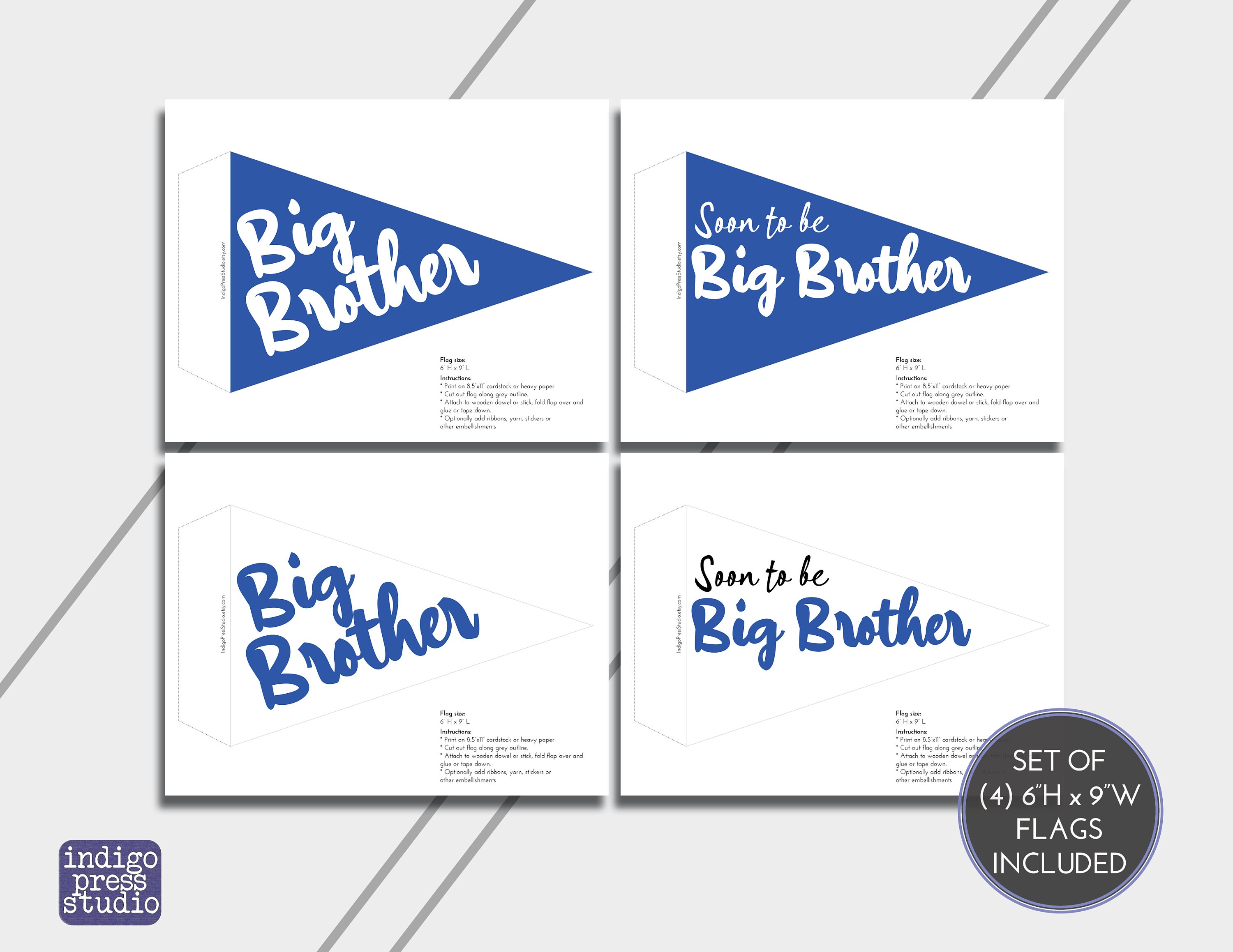 Big Brother Pennant Flags | Soon to Be Big Brother | Big Brother Gift ...