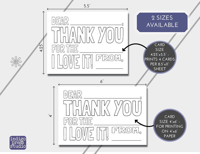 Kids Fill-in-the-blank Printable Thank You Cards | Birthday Thank You ...