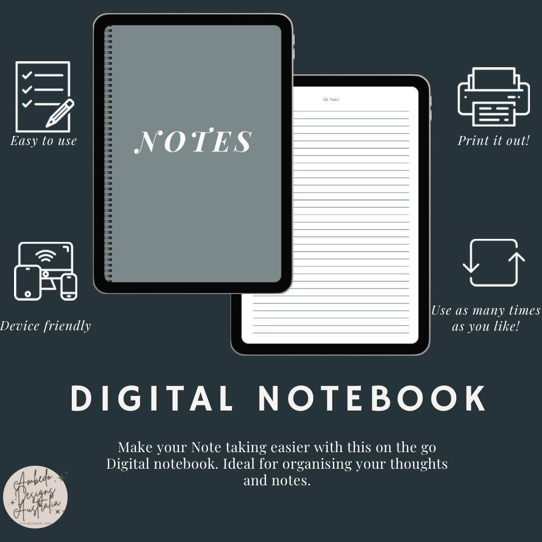 Digital Editable and Printable Notebook, Daily Planner/notebook, A4 ...