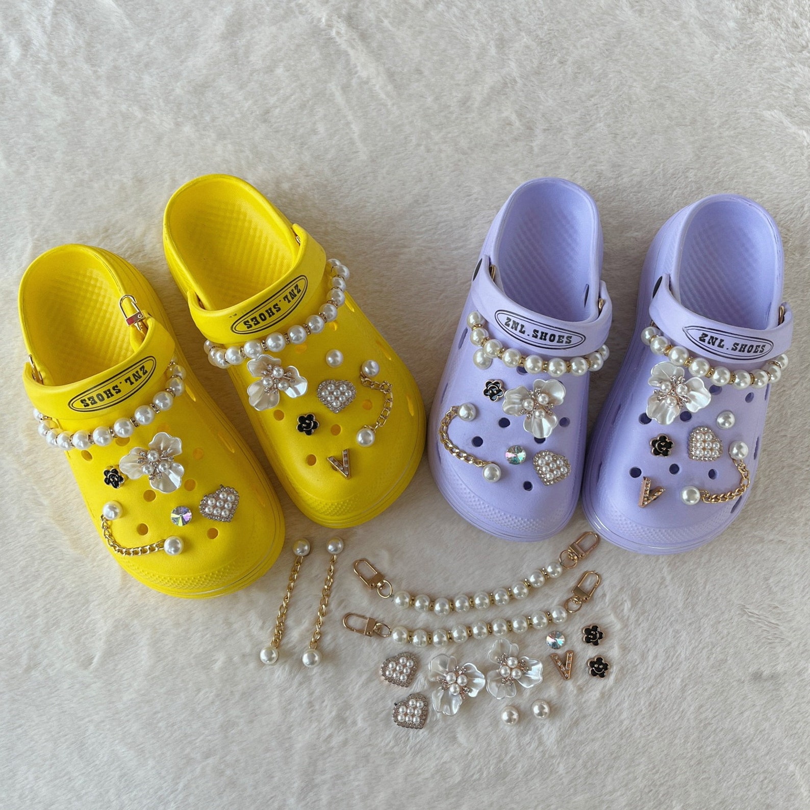 Pearl Croc Charms Set for Girls Croc Pin Shoe Charm for Women ...