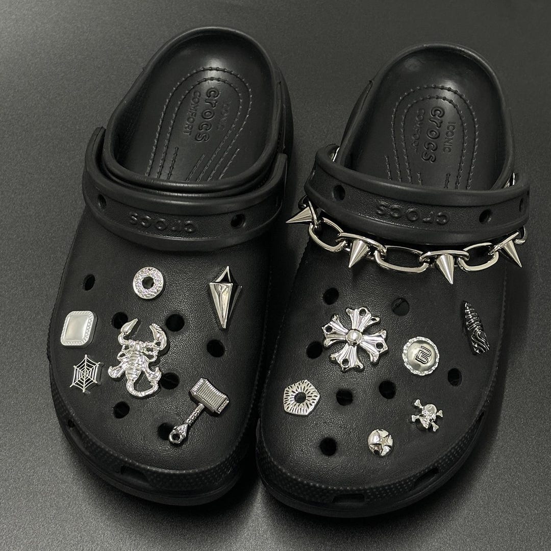 Silver Croc Charms Set for Girls Croc Chain Shoe Charm for Women ...