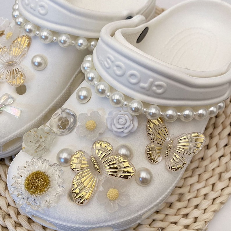 Gold Butterfly Croc Charms Set for Girls Boys Croc Pin Shoe Charm for ...