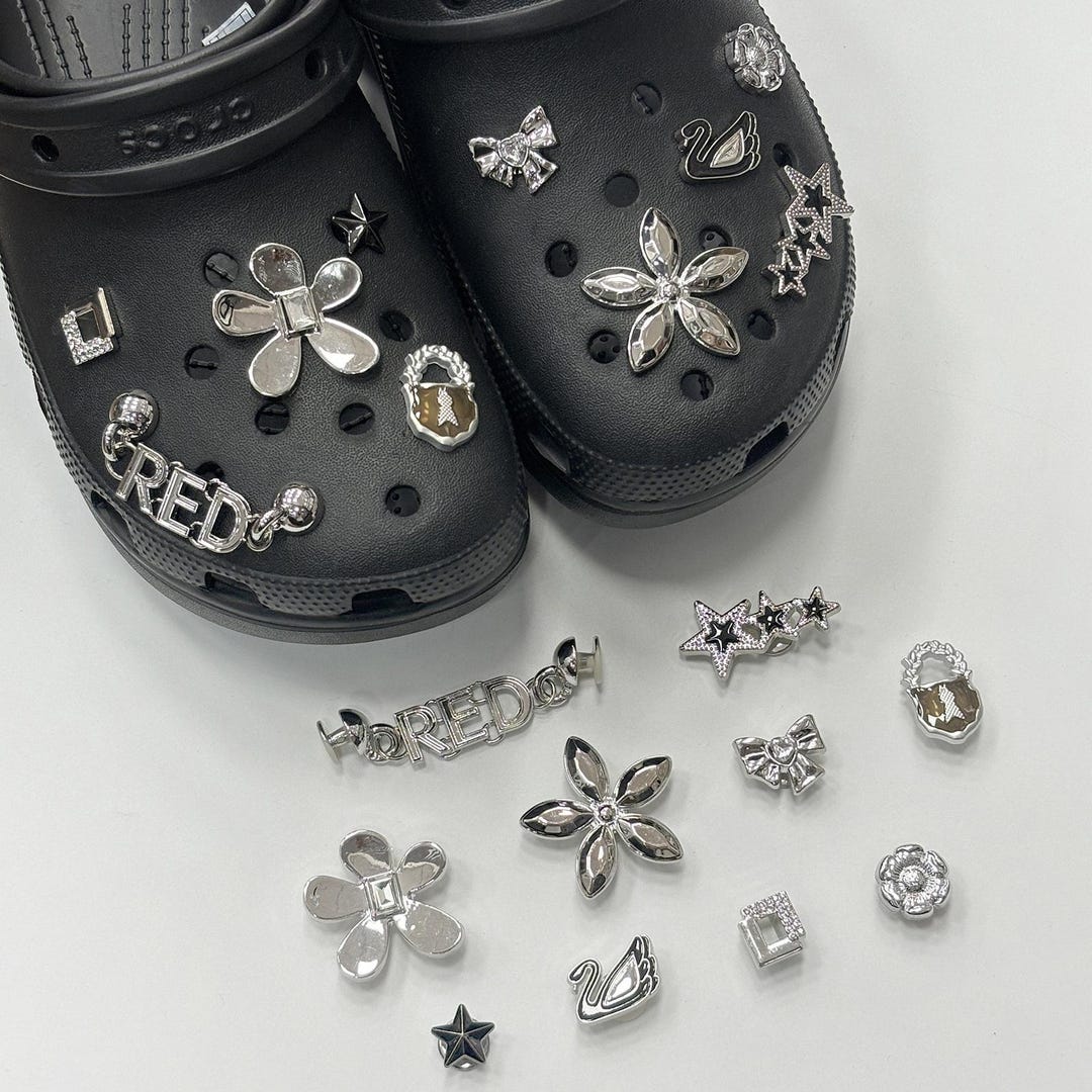 Silver Croc Charms Set for Girls Croc Pin Shoe Charm for Women ...