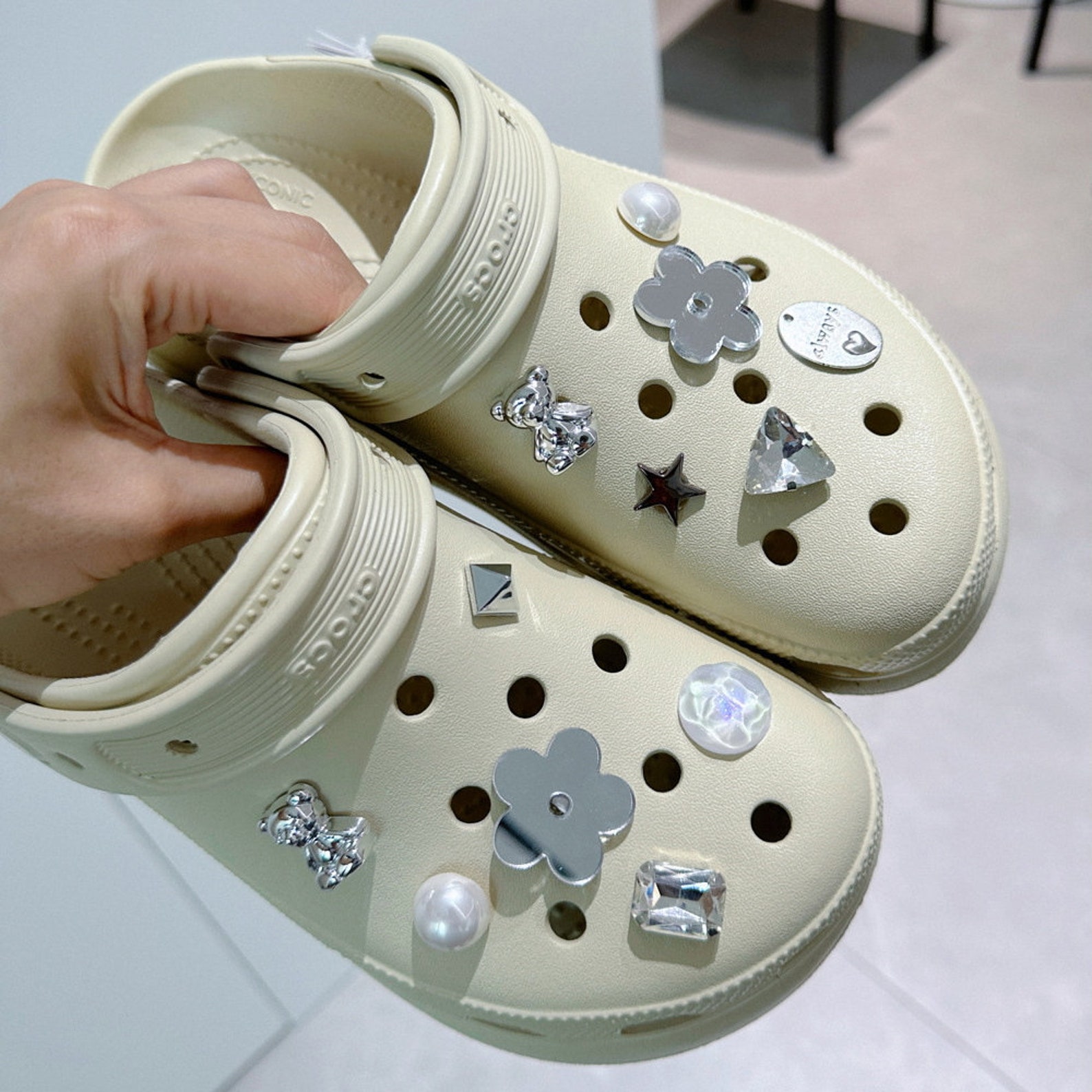 Silver Croc Charm Set for Girls Boys Cool Croc Pin Shoe Charm for Women ...