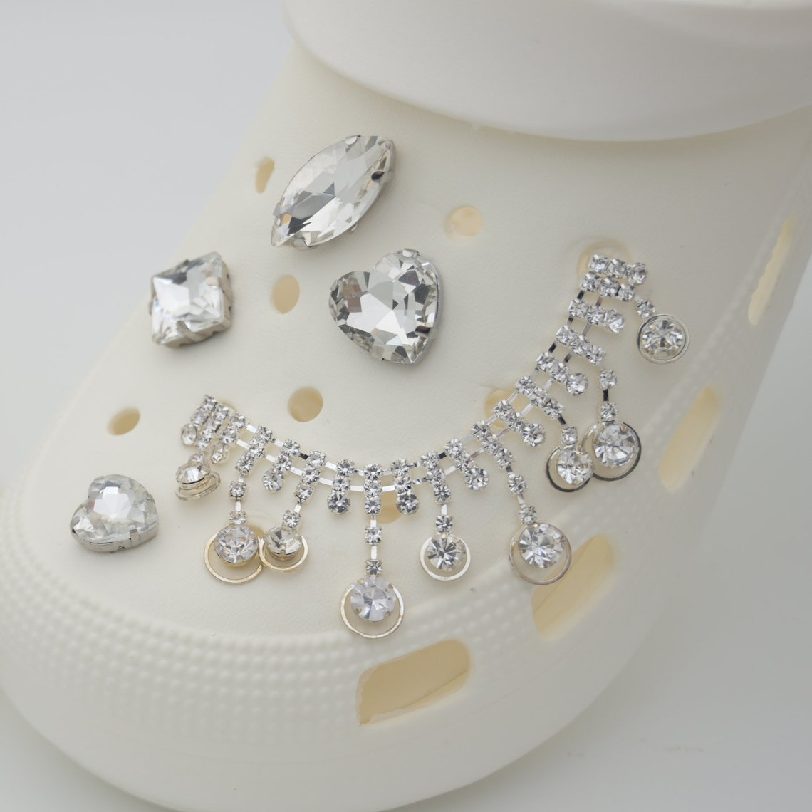 12pcs Cute Diamond Bling Croc Charm Set for Girls Kawaii Croc Pin ...