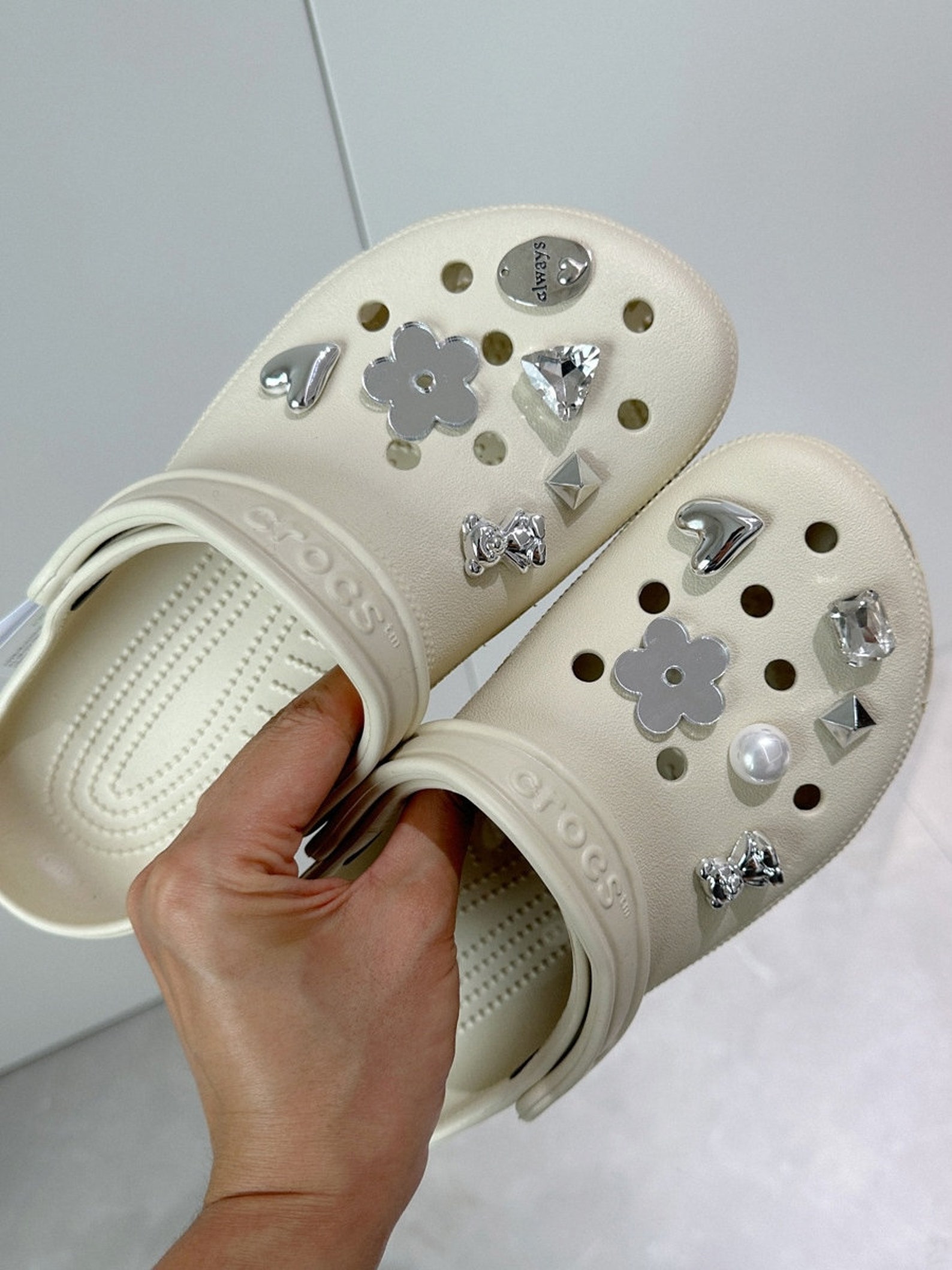 Silver Croc Charm Set for Girls Boys Cool Croc Pin Shoe Charm for Women ...