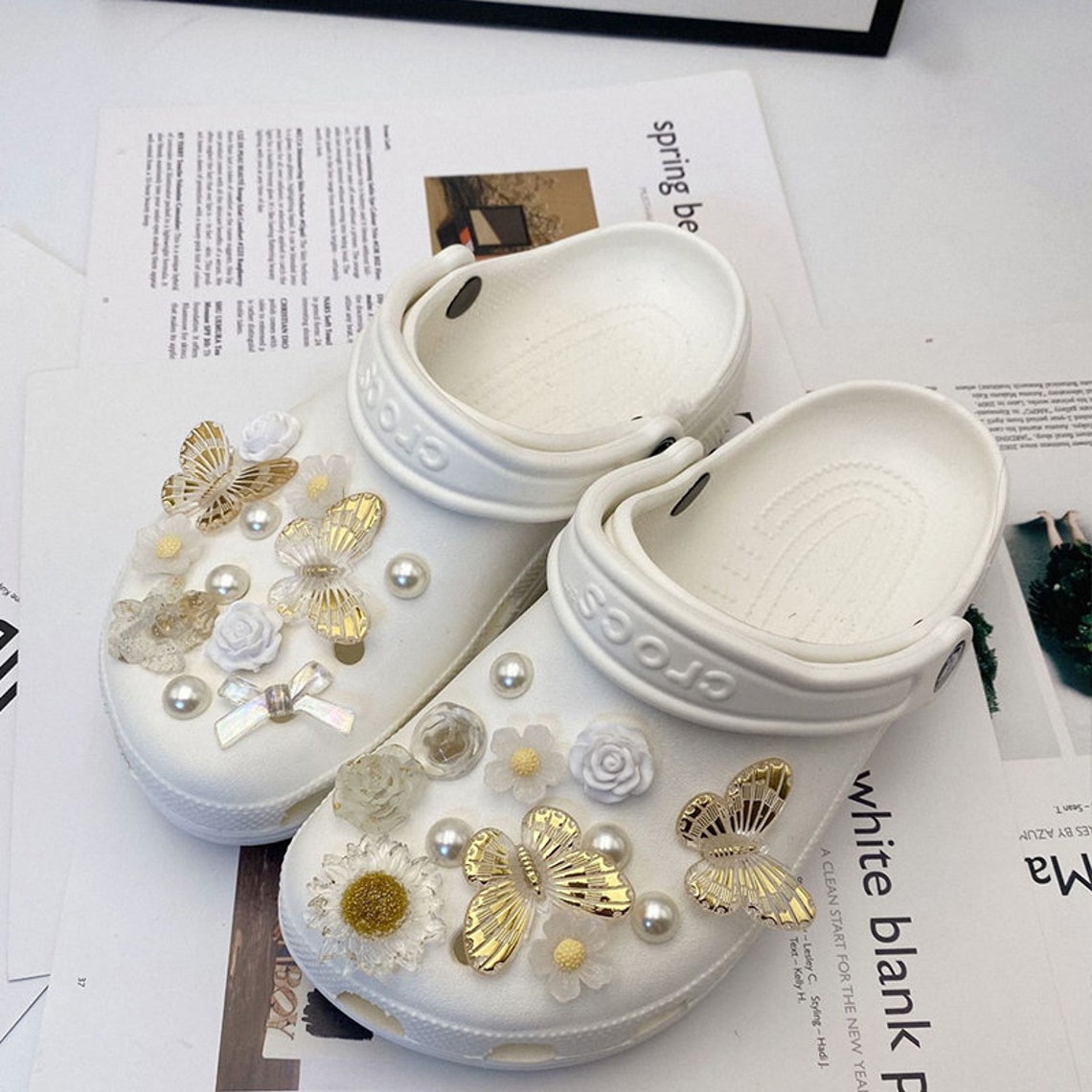 Gold Butterfly Croc Charms Set for Girls Boys Croc Pin Shoe Charm for ...