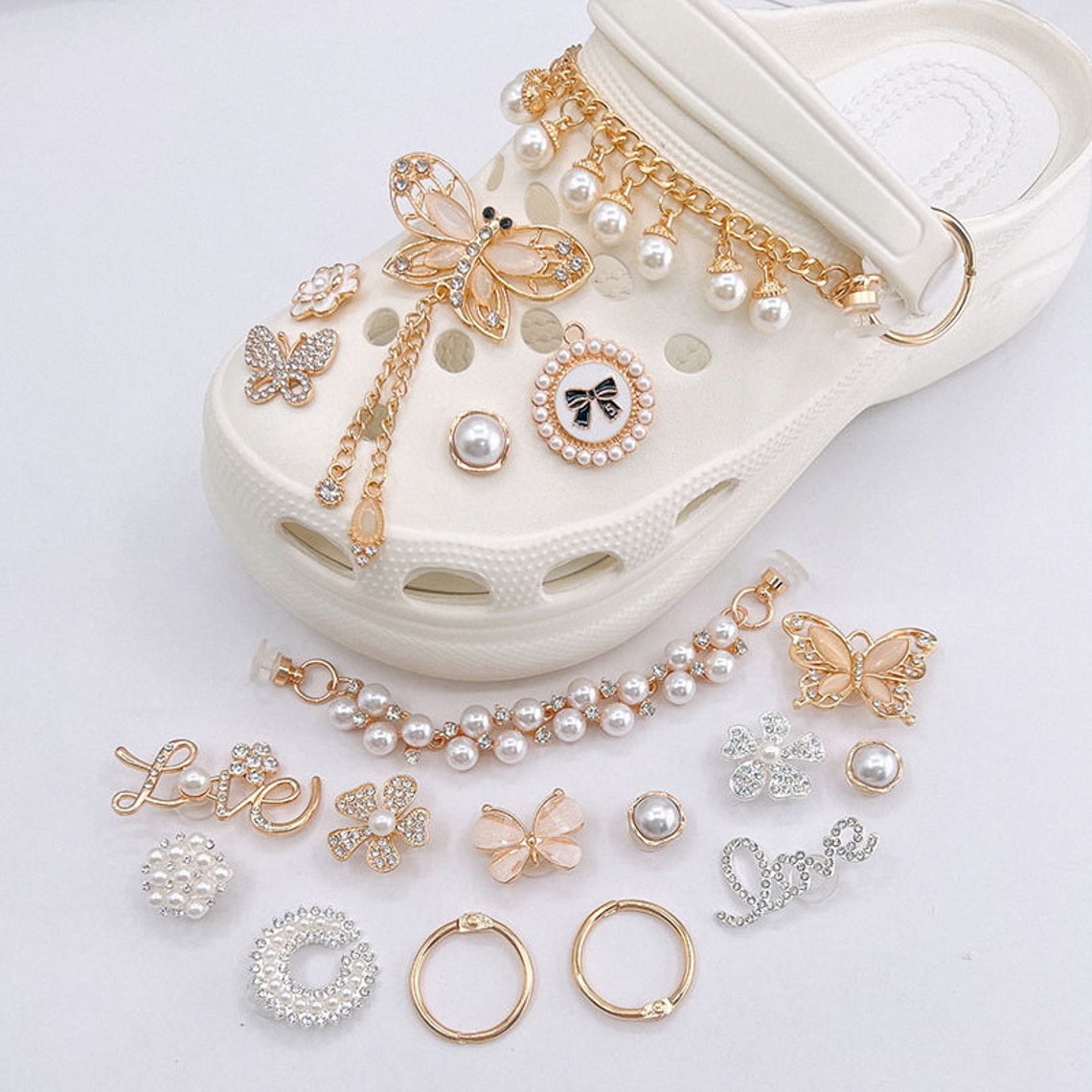 Bling Diamond Croc Charms Full Set Croc Pin Shoe Charm for Women ...