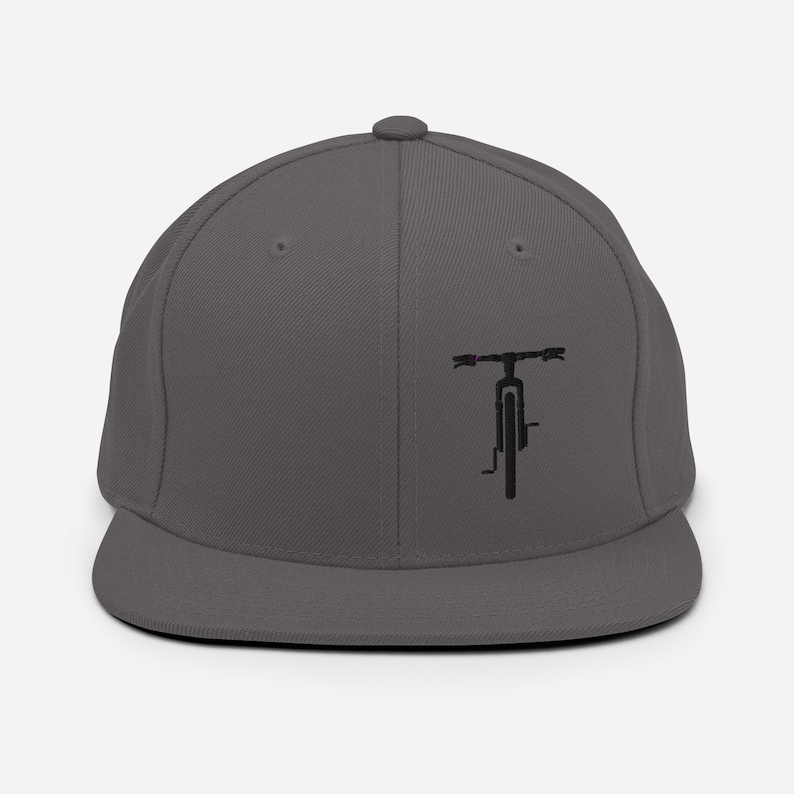 Mountain Bike Embroidered Hat With Adjustable Snap Back Fit - Dark Gray ...