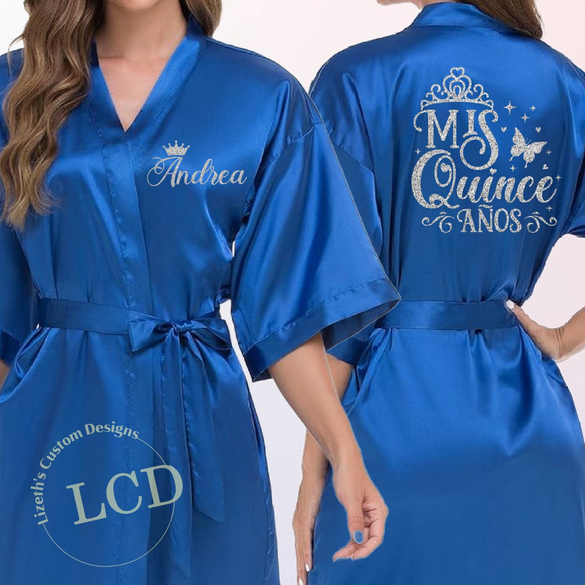 Quinceañera Personalized Robe, Mis Quince Robe, Personalized Quinceañera Robe, Damas Robe, Bata ...