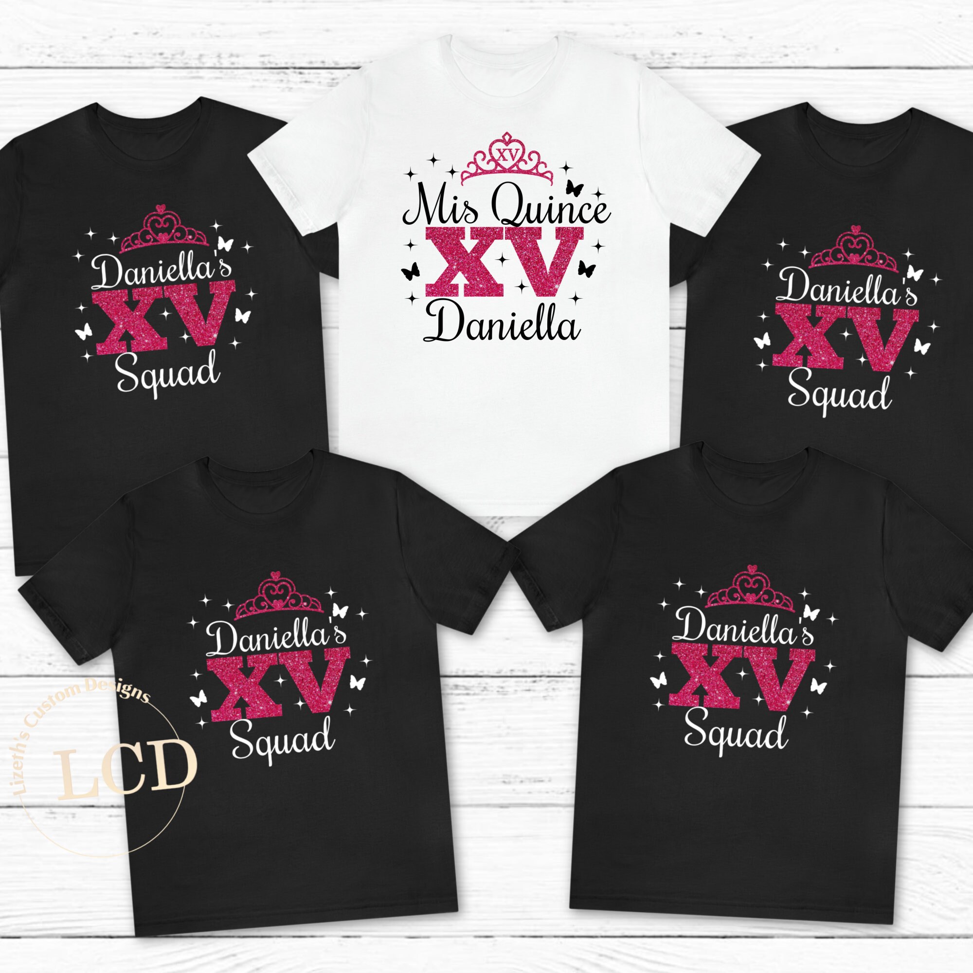 Quinceañera Squad T-shirts, Mis Quince Squad Tee, Quinceañera Court ...