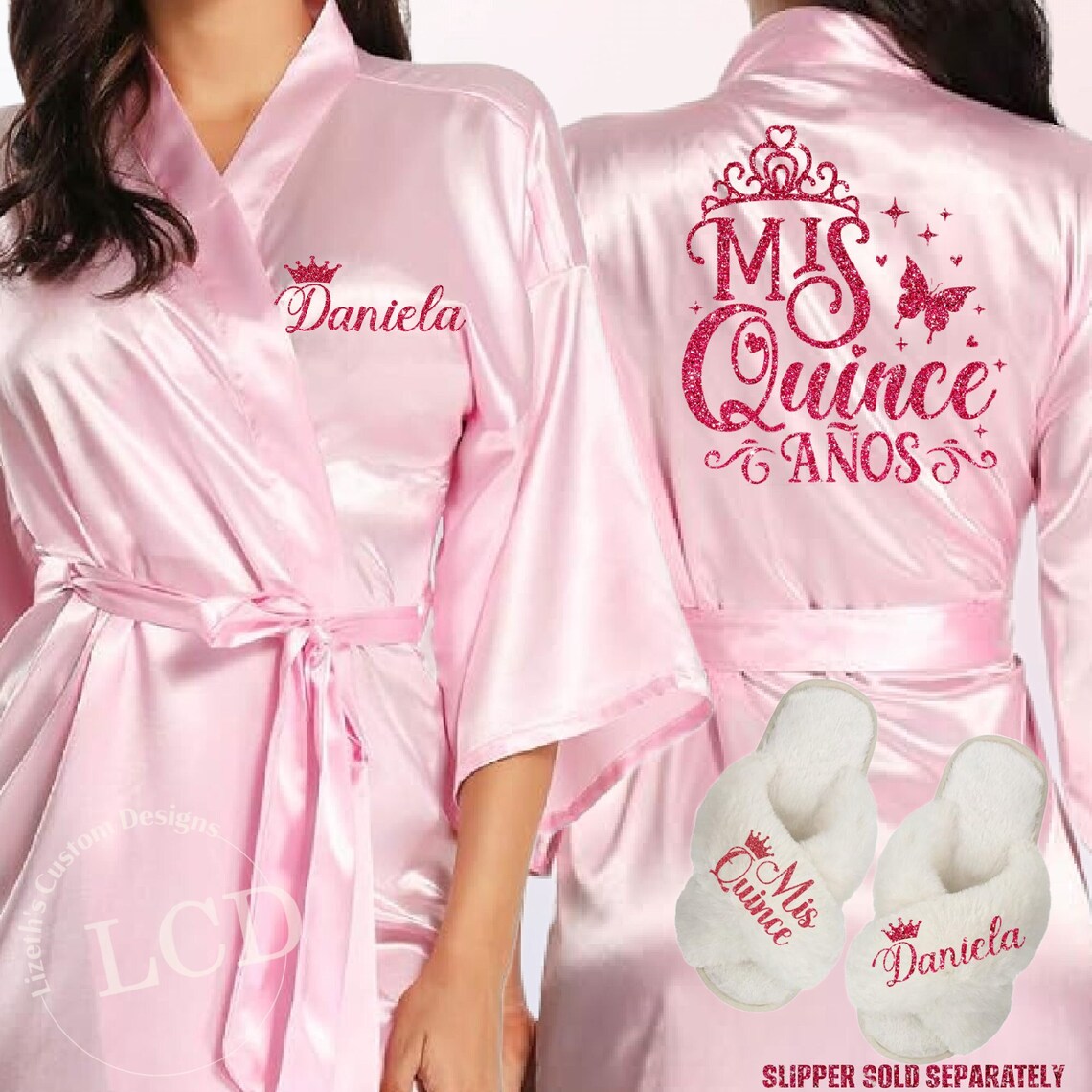 Quinceañera Personalized Robe, Mis Quince Robe, Personalized Quinceañera Robe, Damas Robe, Bata ...