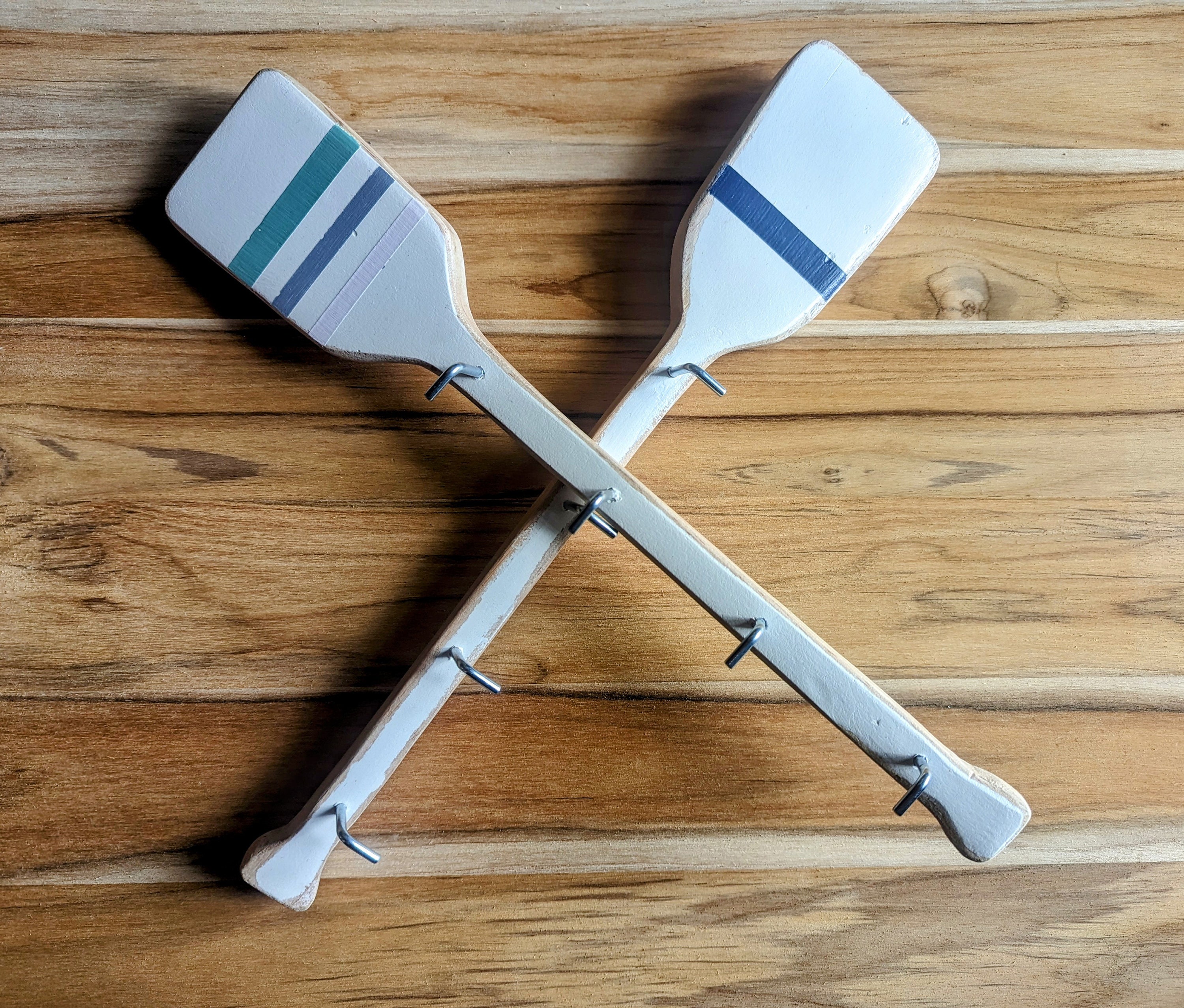 Reclaimed Wood Oar Key Holder Hooks, Entry, Organizer, Gift, Coastal ...