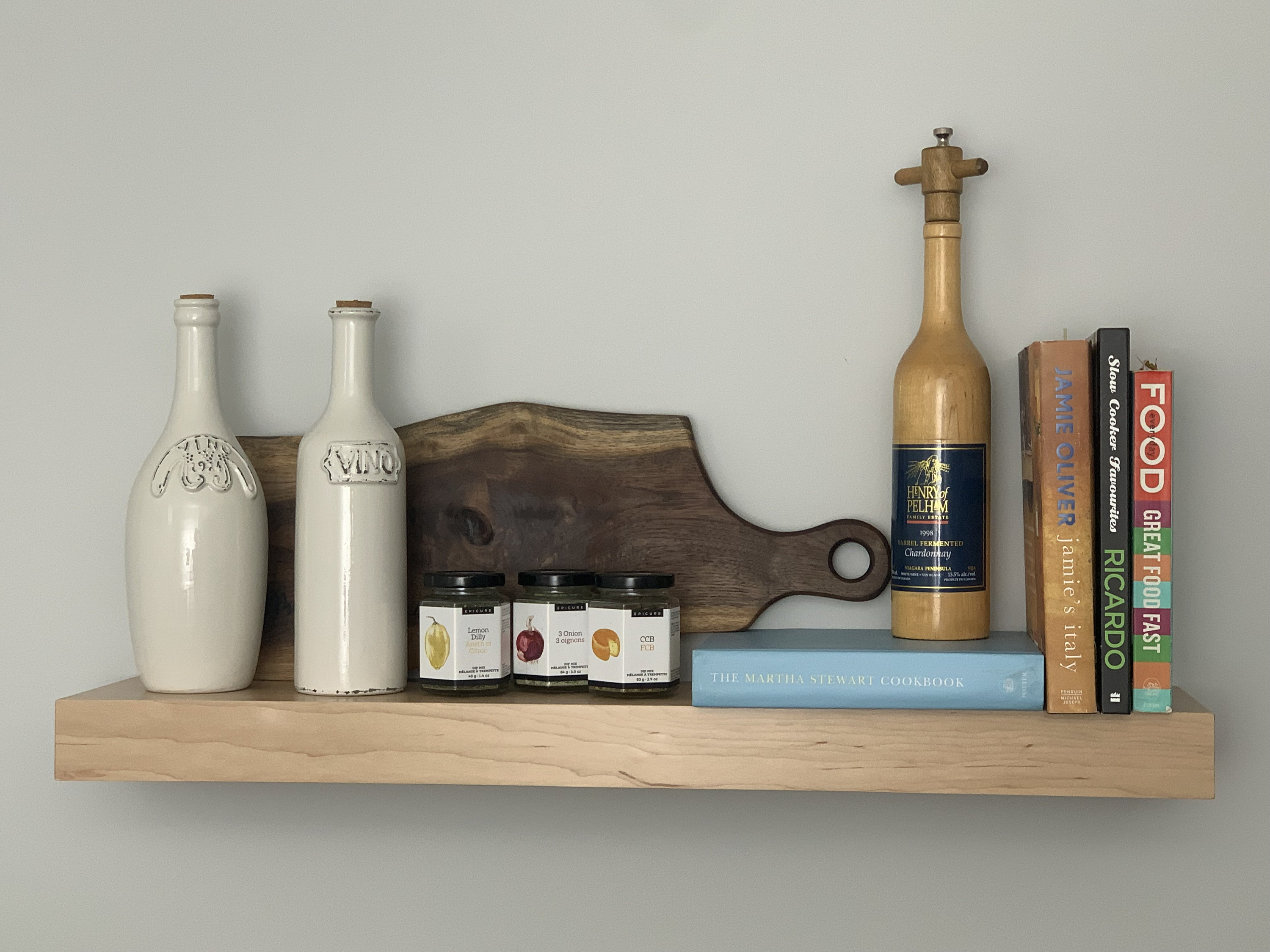 Custom Modern Wood Floating Shelf | Handmade Maple Shelf | Installation ...