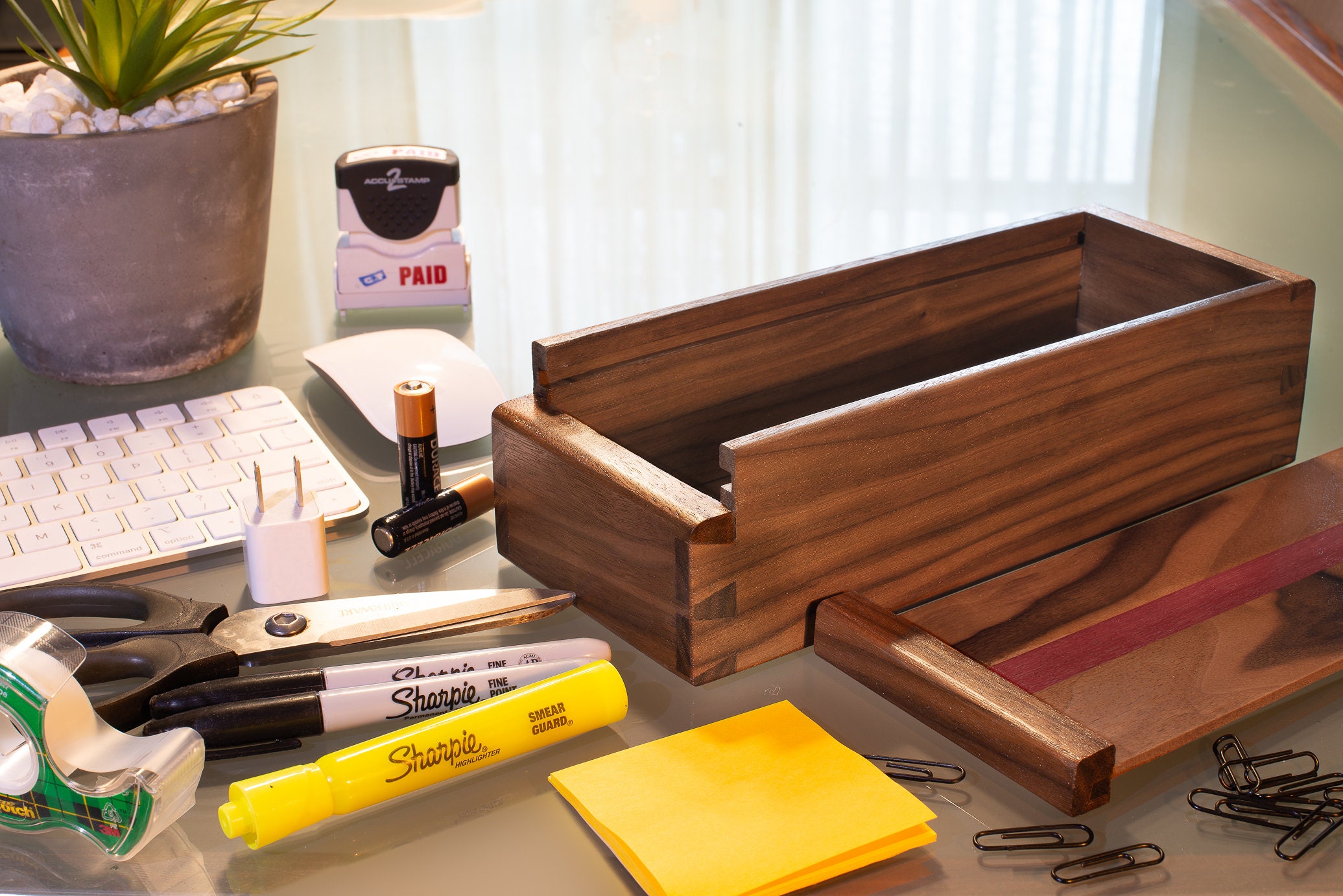 Hand Crafted Sliding Lid Dovetail Box Made of Walnut and Accented With ...