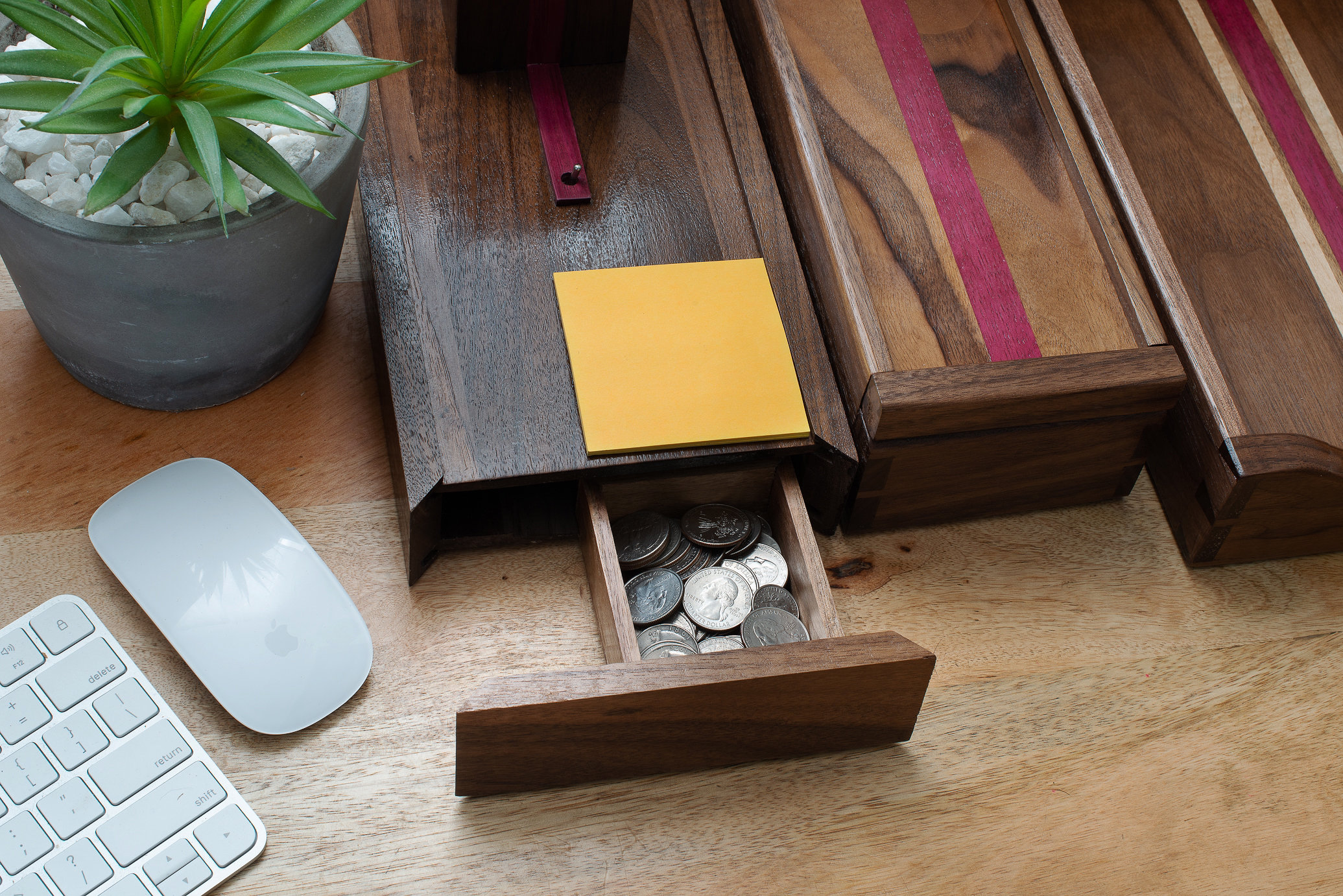 Save Desk Footprint With This Custom Lamp Base With Pen Cup and Mini ...