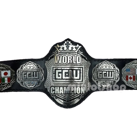 GCW World Champion Wrestling Belt With Chrome Leather Strap - Etsy UK