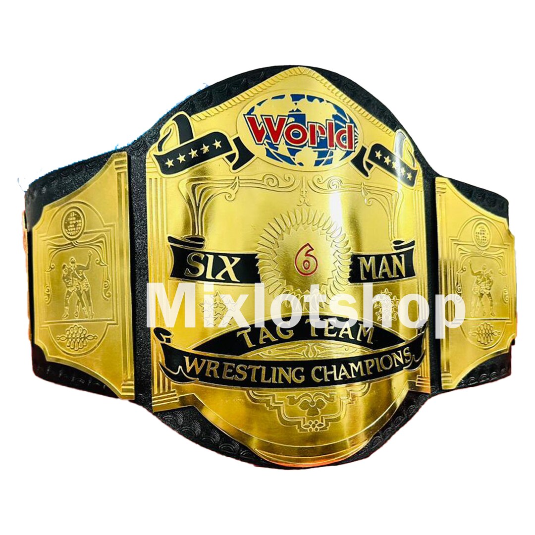 World Six Man Tag Team Champions Wrestling Title Belt - Etsy