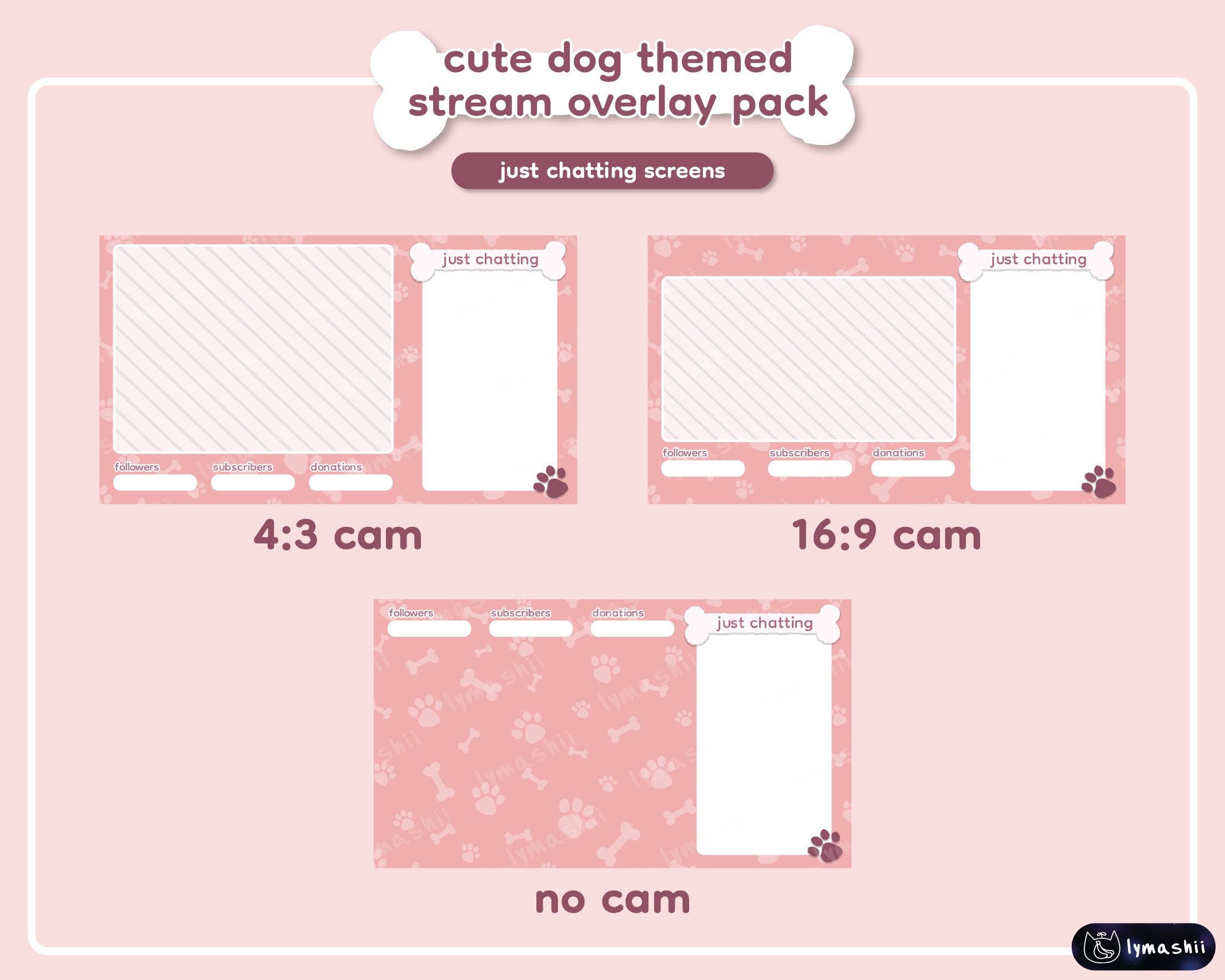 Cute Dog Themed Stream Overlay Pack red - Etsy