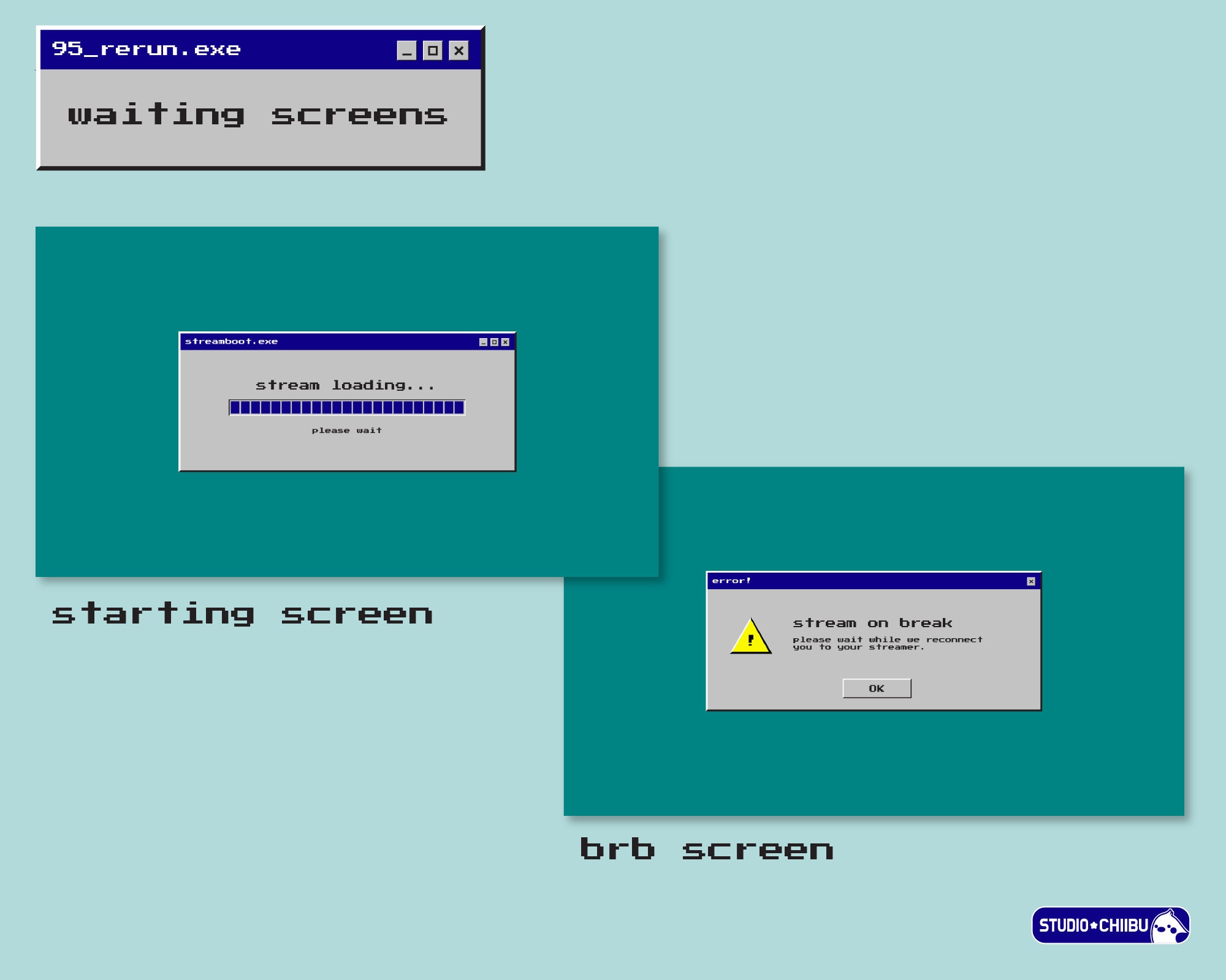 90's Computer Stream Overlay Pack With Animated Starting Screen '95 ...