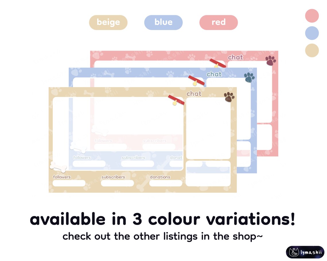 Cute Dog Themed Stream Overlay Pack beige - Etsy