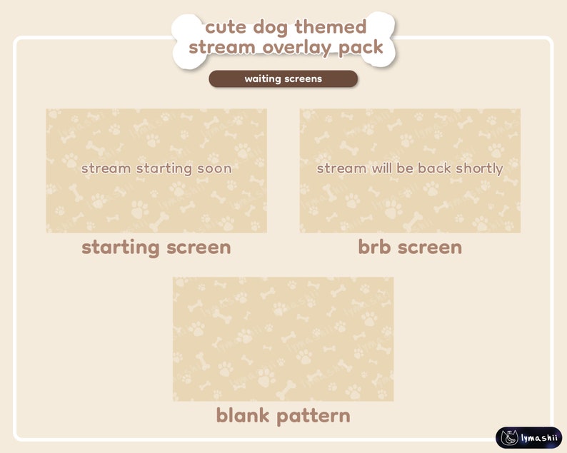 Cute Dog Themed Stream Overlay Pack beige - Etsy