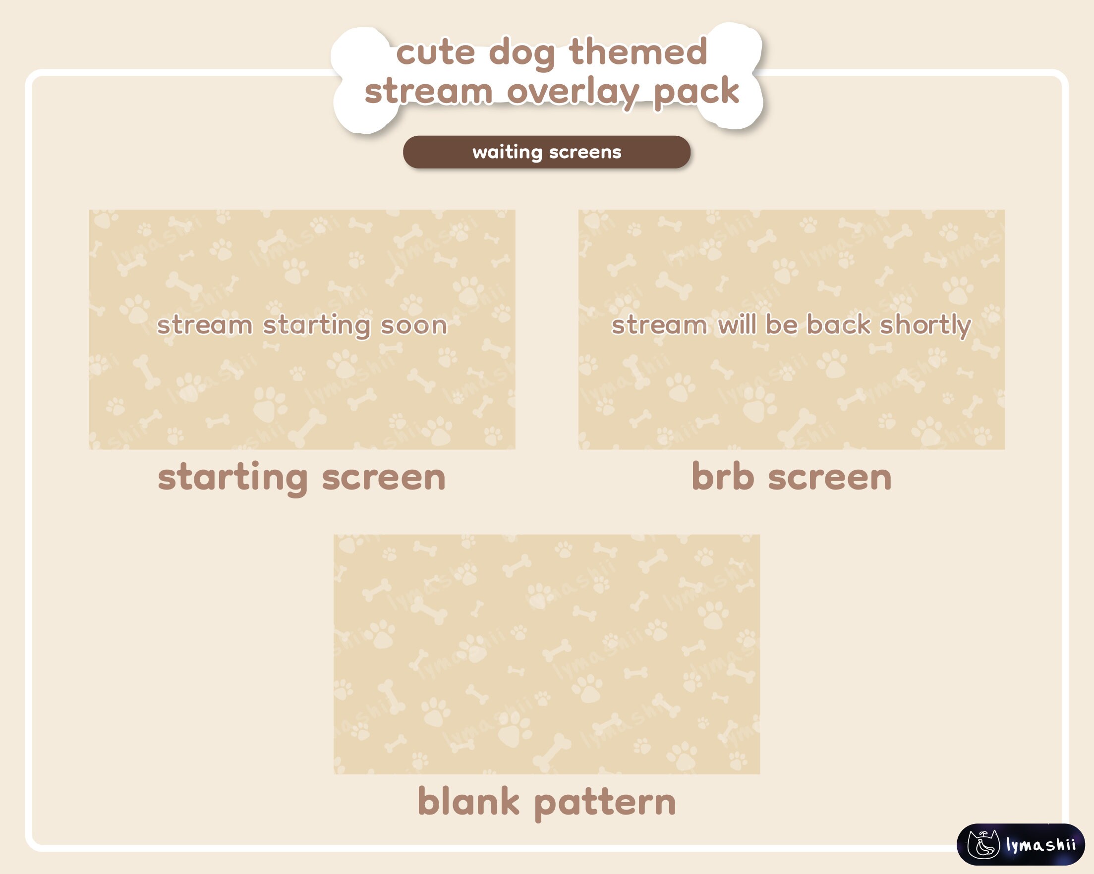 Cute Dog Themed Stream Overlay Pack beige - Etsy
