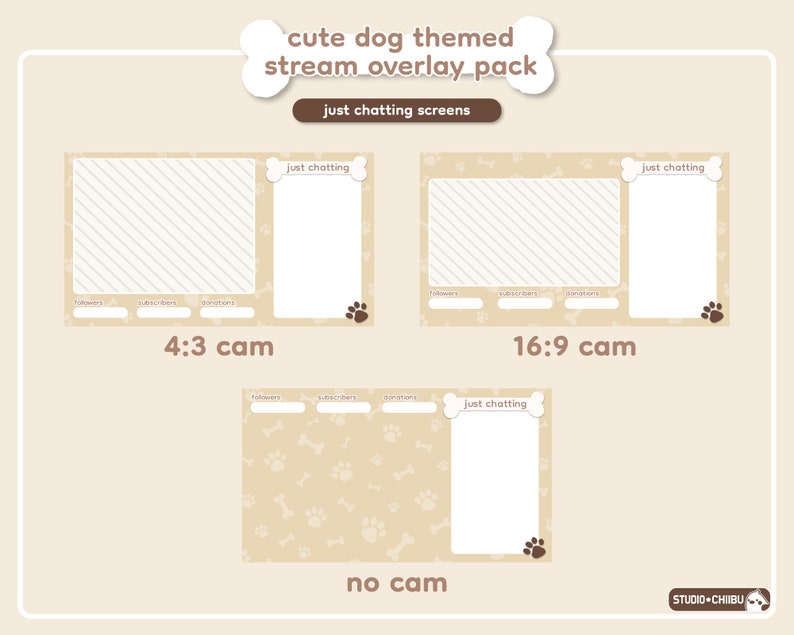Cute Dog Themed Stream Overlay Pack beige - Etsy