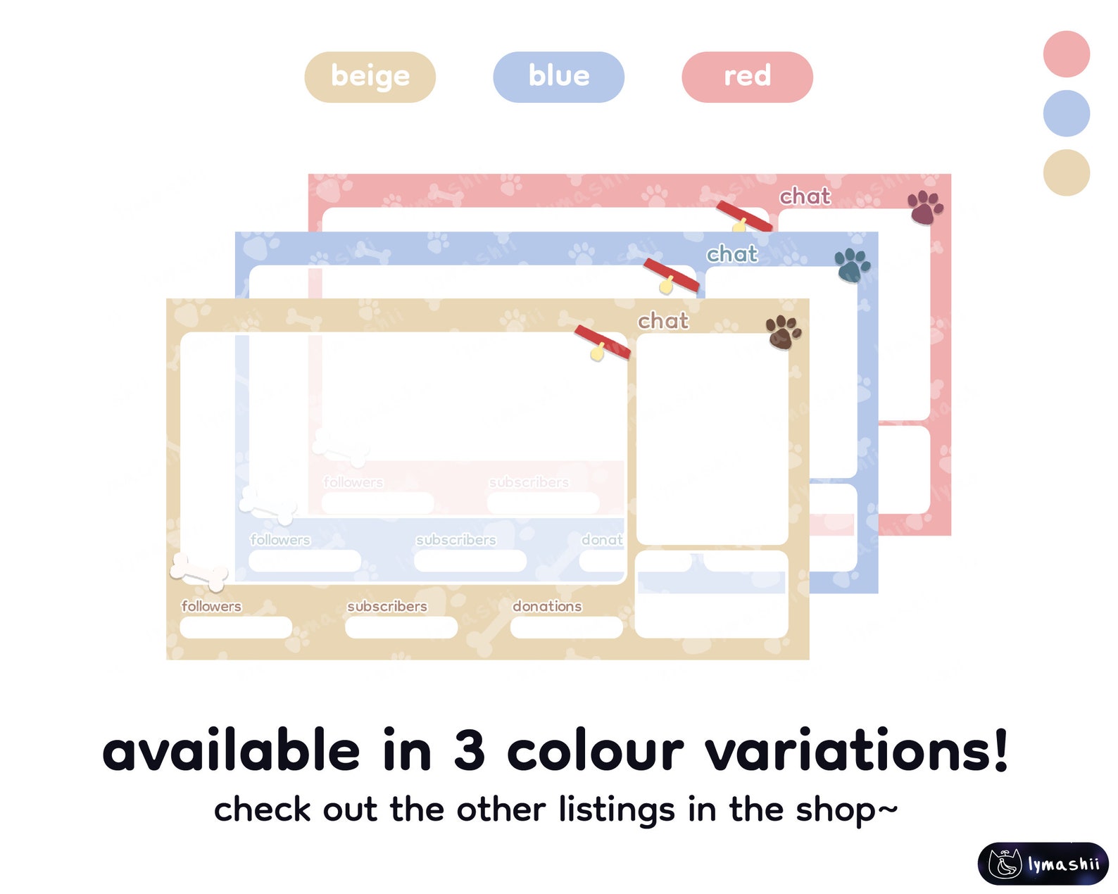 Cute Dog Themed Stream Overlay Pack red - Etsy