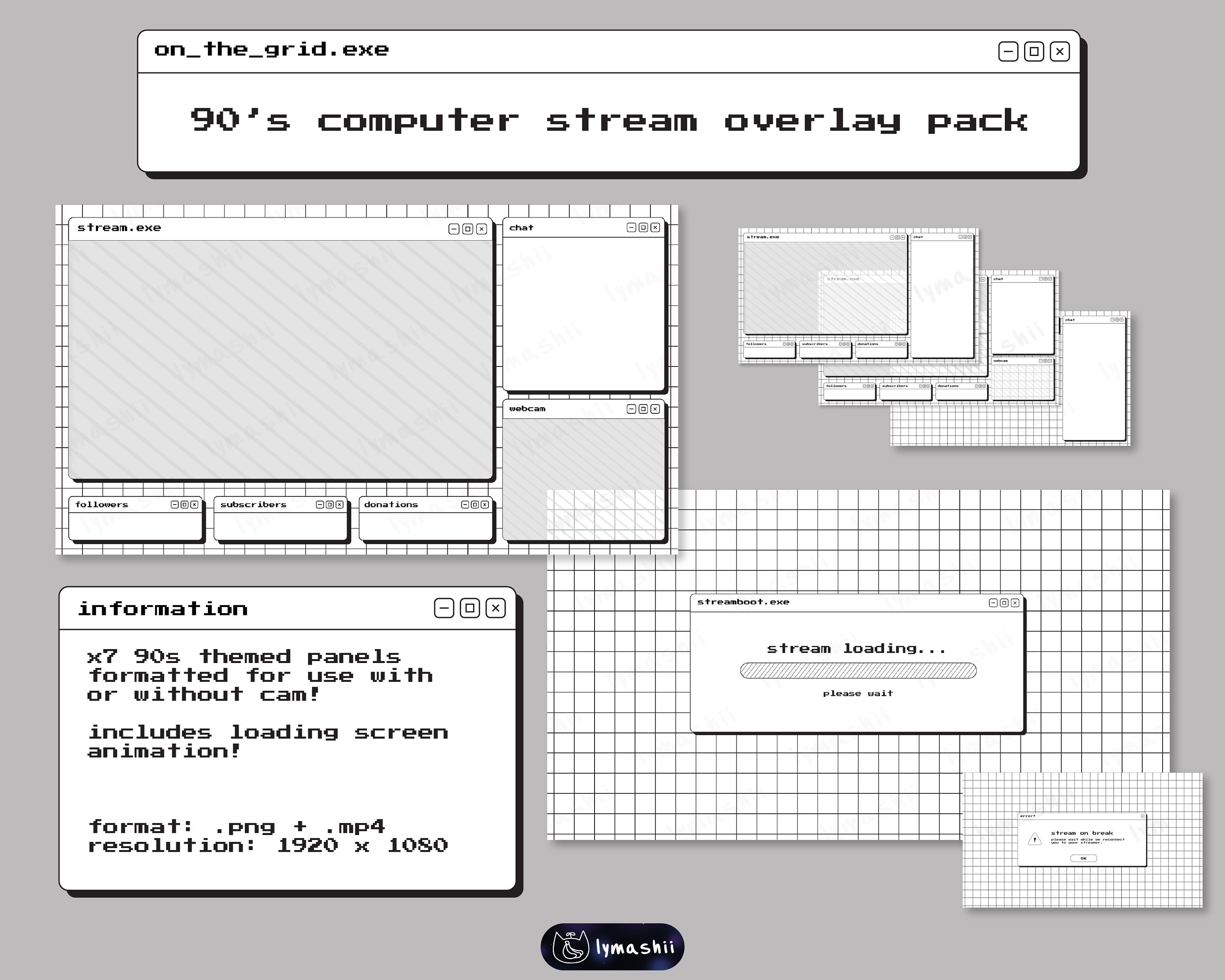 90's Computer Stream Overlay Pack With Animated Starting Screen classic ...