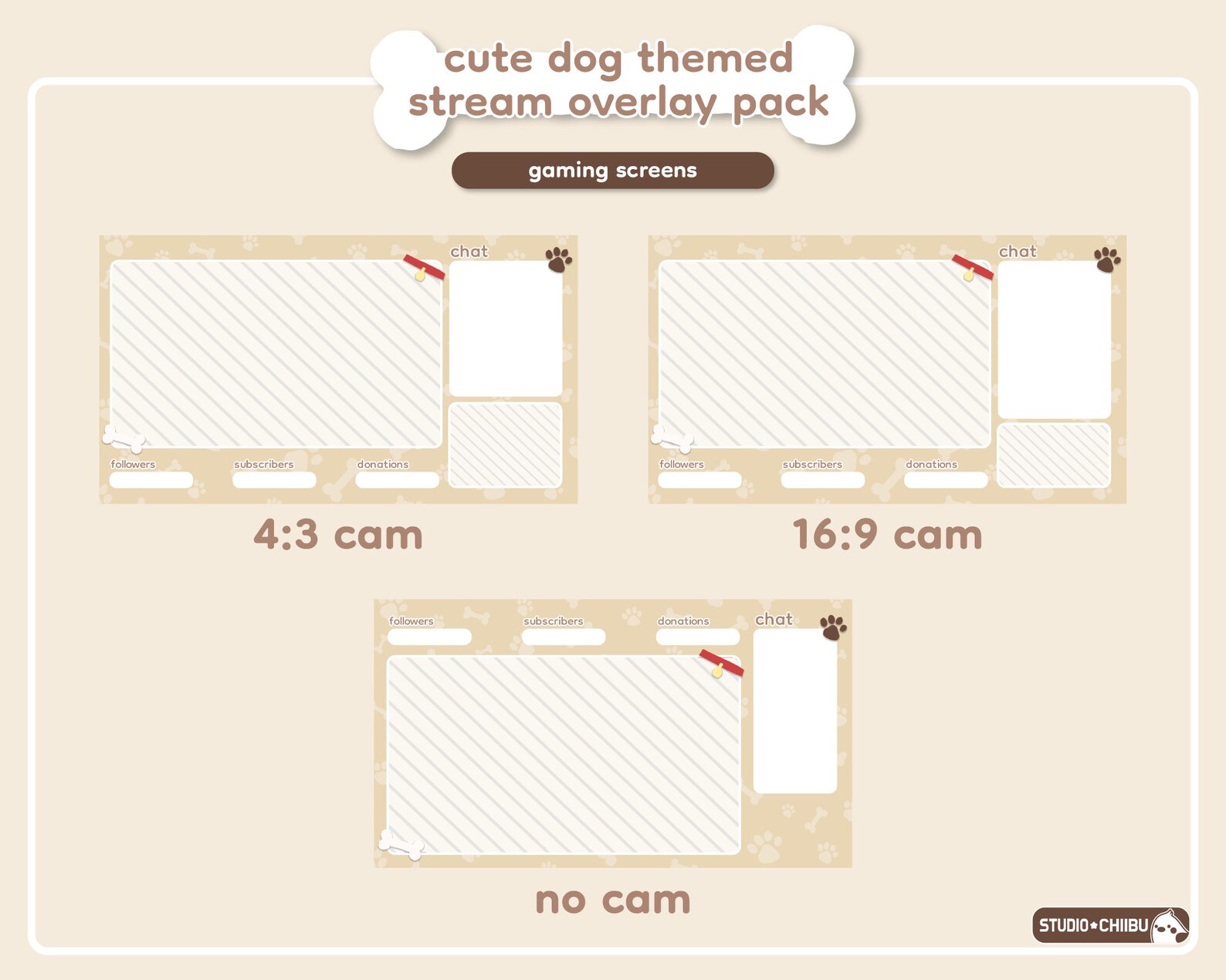 Cute Dog Themed Stream Overlay Pack beige - Etsy