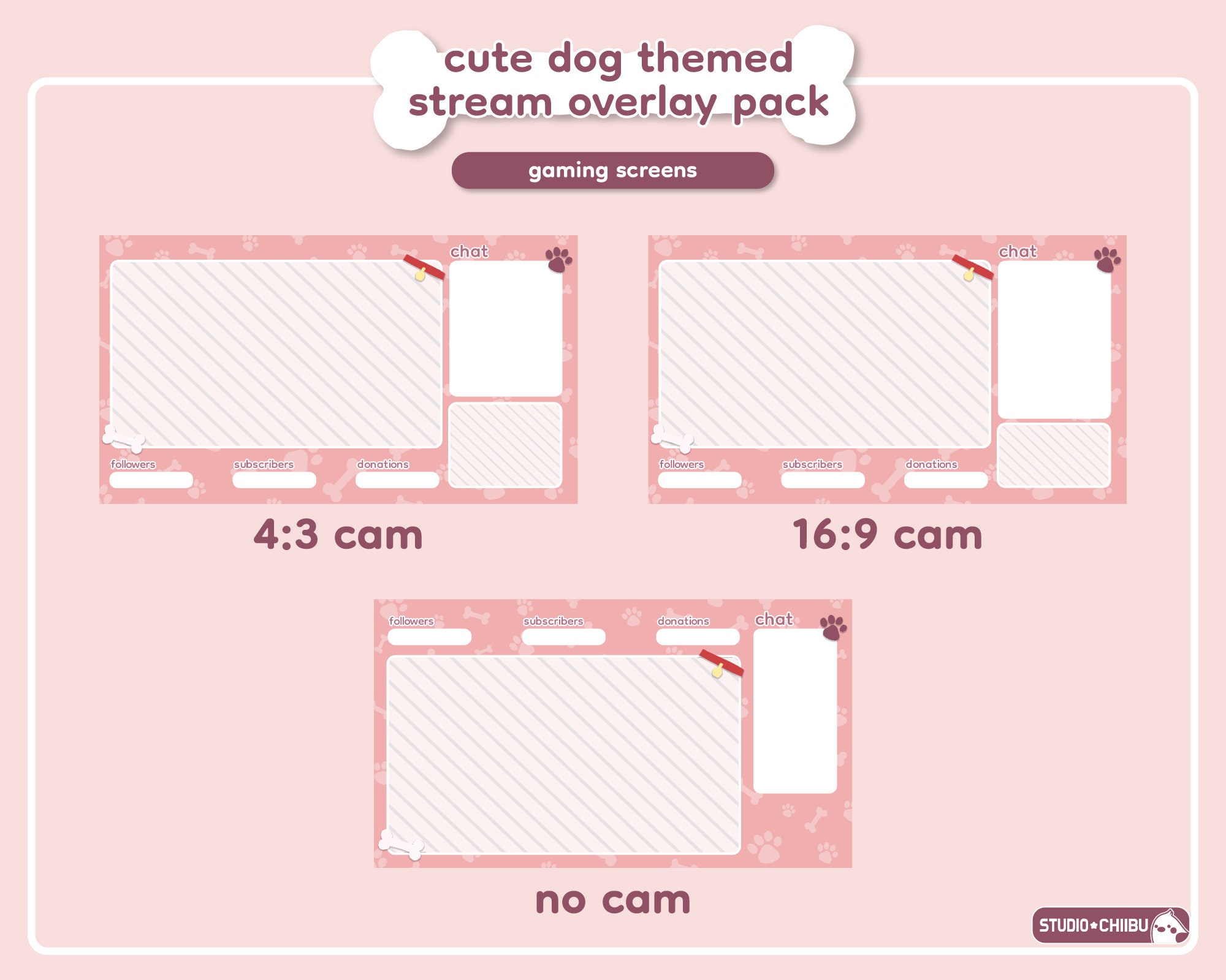 Cute Dog Themed Stream Overlay Pack red - Etsy