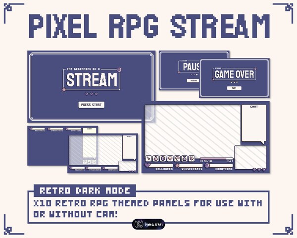 Pixel RPG Stream Overlay Pack retro Full Colour - Etsy Canada