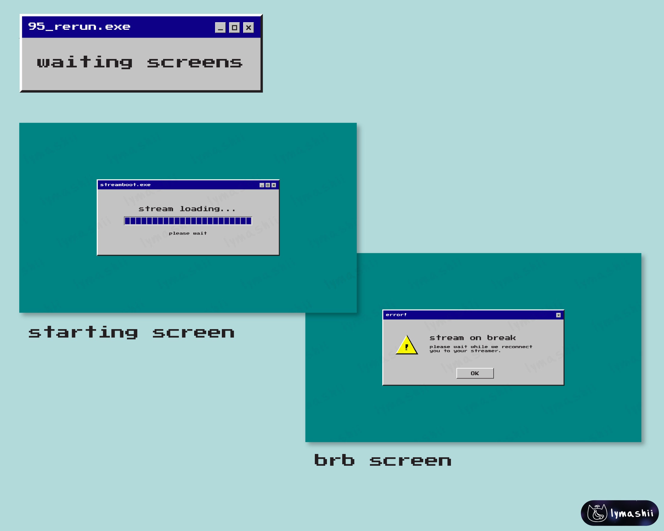 90's Computer Stream Overlay Pack With Animated Starting Screen '95 ...