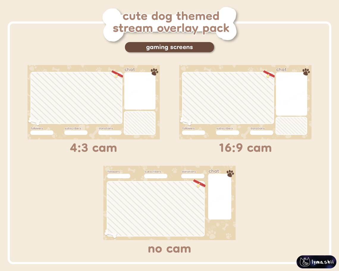 Cute Dog Themed Stream Overlay Pack beige - Etsy