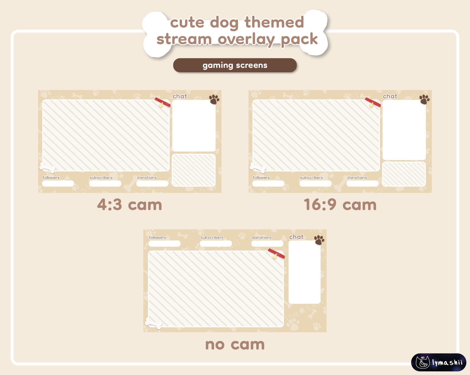 Cute Dog Themed Stream Overlay Pack beige - Etsy