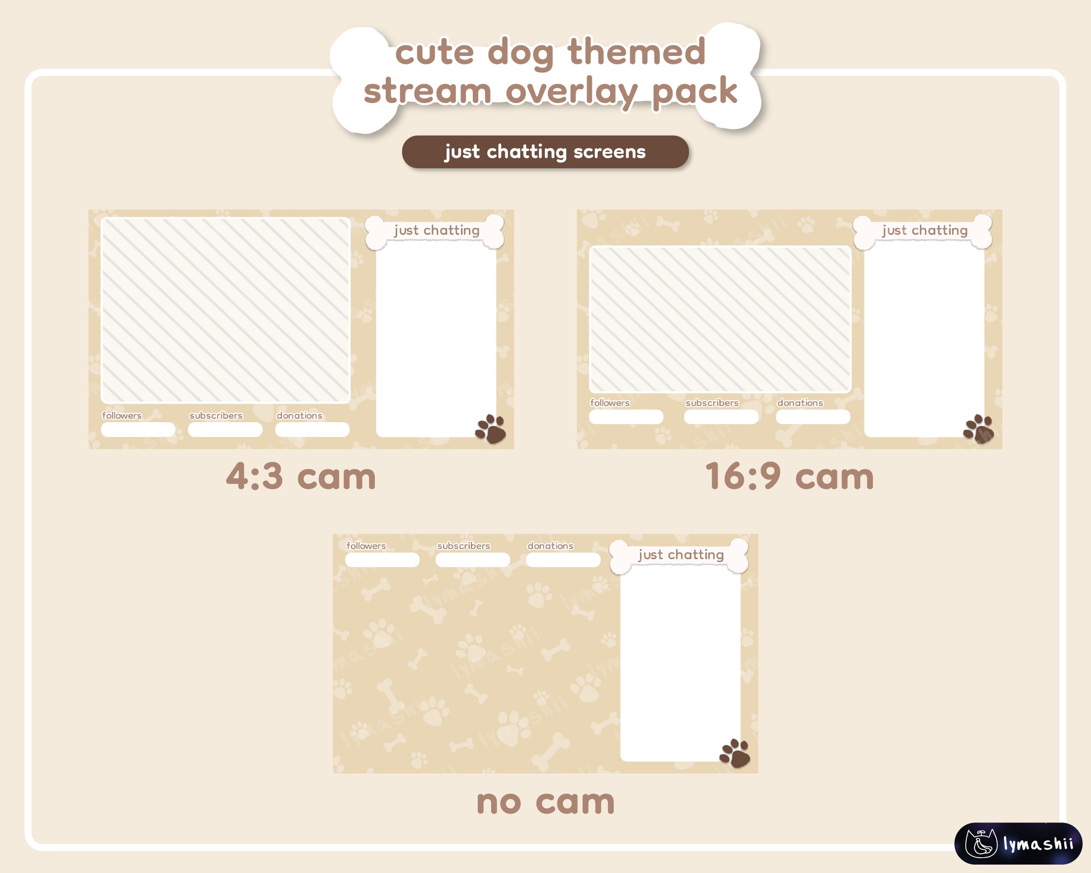 Cute Dog Themed Stream Overlay Pack beige - Etsy