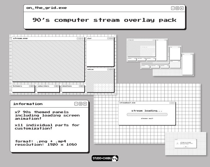 90's Computer Stream Overlay Pack With Animated Starting Screen classic ...