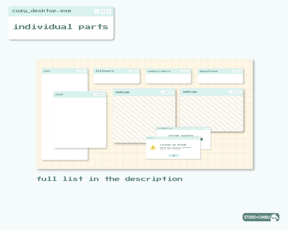 90's Computer Stream Overlay Pack With Animated Starting Screen cozy ...