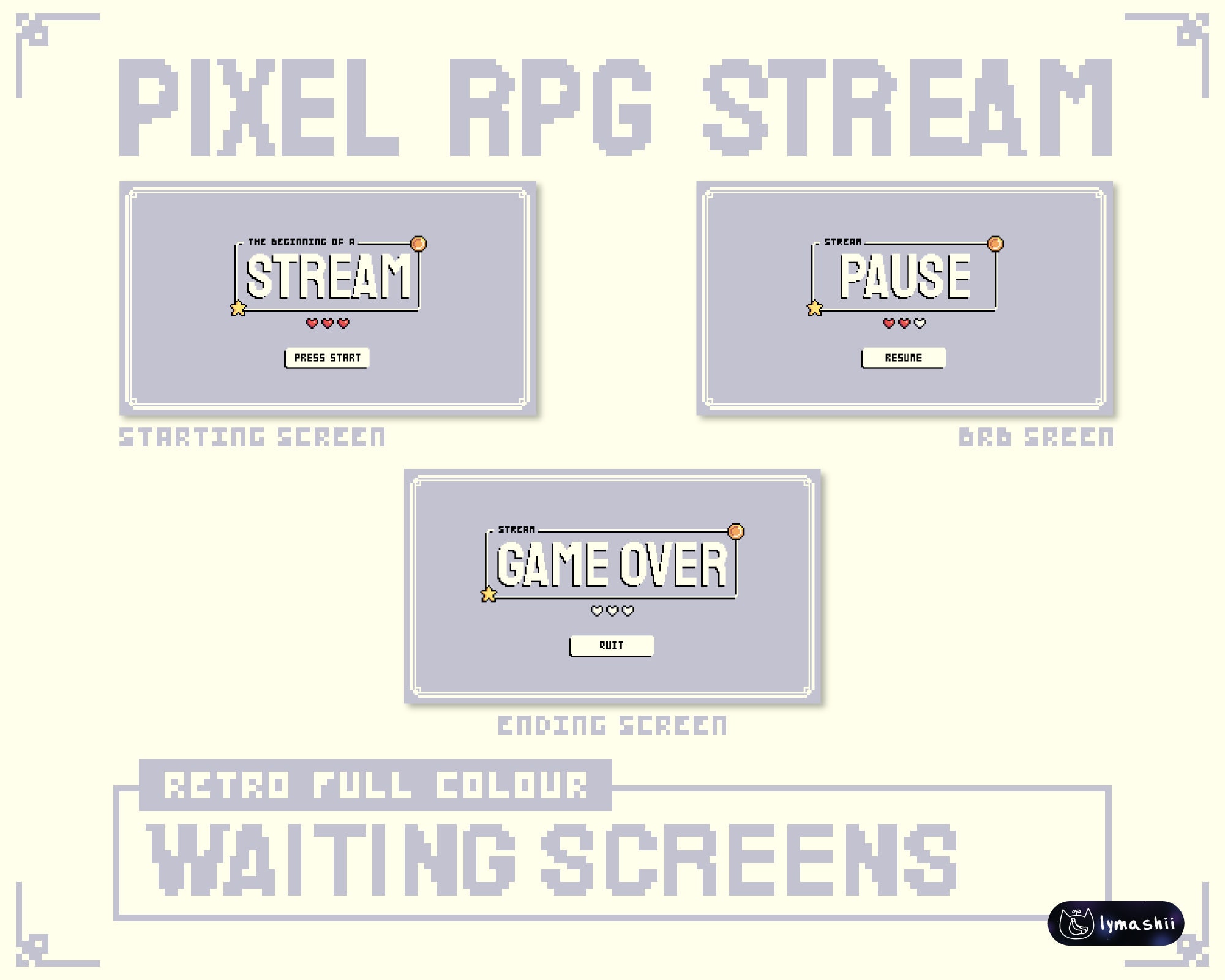 Pixel RPG Stream Overlay Pack retro Full Colour - Etsy