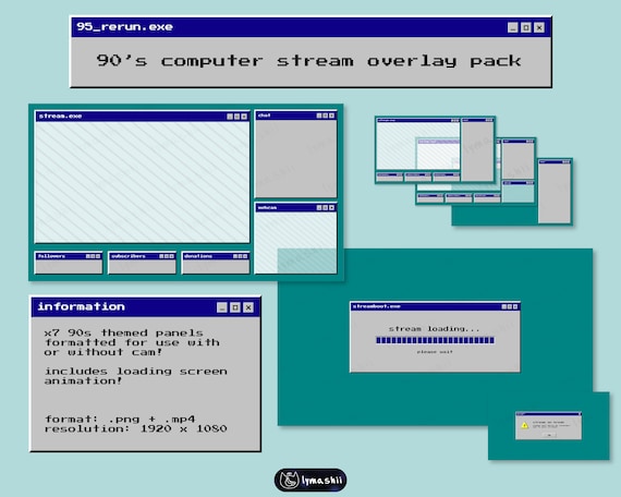 90's Computer Stream Overlay Pack With Animated Starting - Etsy