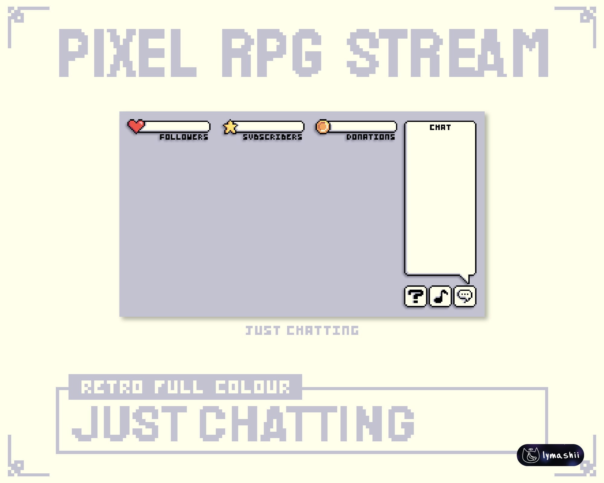 Pixel RPG Stream Overlay Pack retro Full Colour - Etsy
